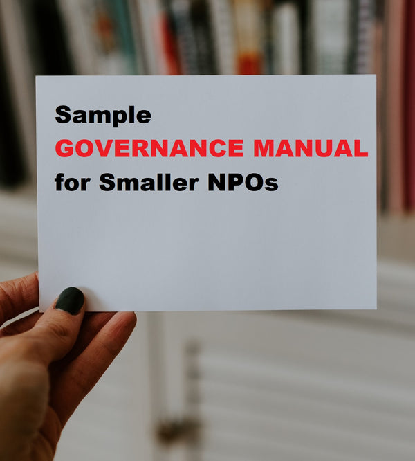 Sample Governance Manual for Smaller NPOs (Word) – The NPO Lawyer